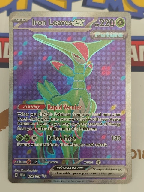 POKÉMON TCG IRON Leaves ex Full Art 186/162 Temporal Forces Ultra Rare ...