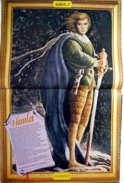 JOHNNY HALLYDAY &HAMLET& = POSTER COUPURE DE PRESSE 2 PAGES 1976 ...