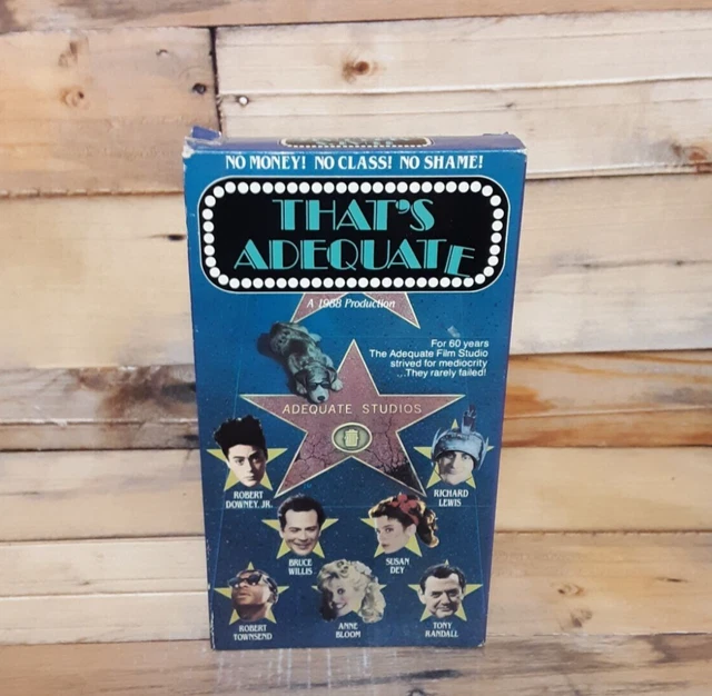 THAT'S ADEQUATE VHS VCR Tape Used Robert Downey Jr. £13.08 - PicClick UK