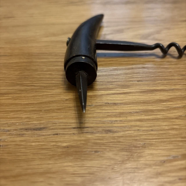 ANTIQUE STEEL CORKSCREW / Ice Pick 19th Century Victorian Bone/ Horn ...