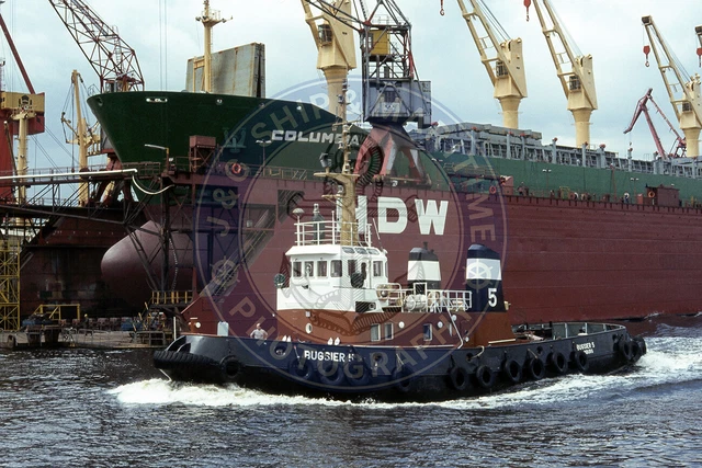 SCHIFFSFOTO - 1974 gebauter deutscher Schlepper BUGSIER 5 - 6x4 (10x15 ...