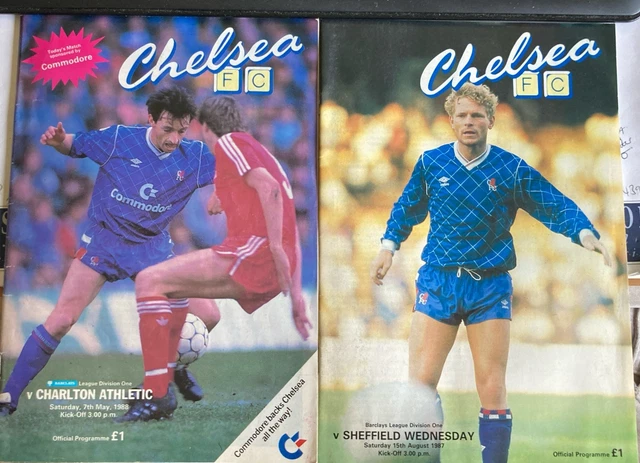 CHELSEA FOOTBALL PROGRAMMES 1987/1988 Charlton Sheffield Weds Div 1 £2. ...