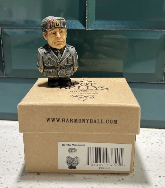 HARMONY BALL POT Bellys Historicals BENITO MUSSOLINI Figurine Box Card ...