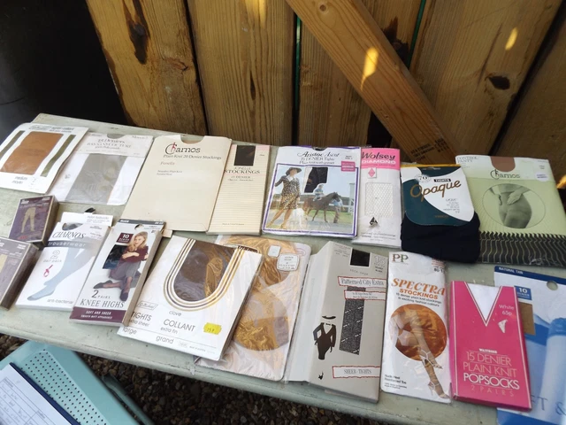 18 X PACKETS vintage stockings tights hosiery 60s 70s 80s £8.50 ...