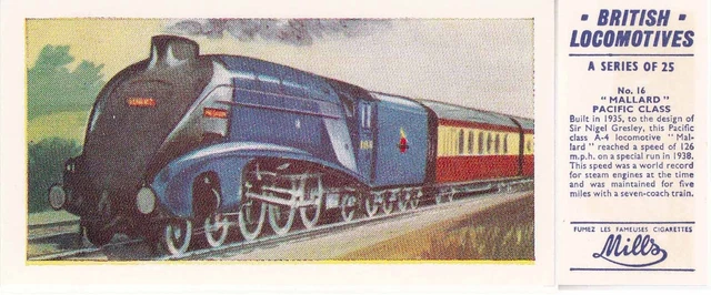 CARTE BRITISH LOCOMOTIVES 16 Mallard Pacific Class EUR 3,50 - PicClick FR