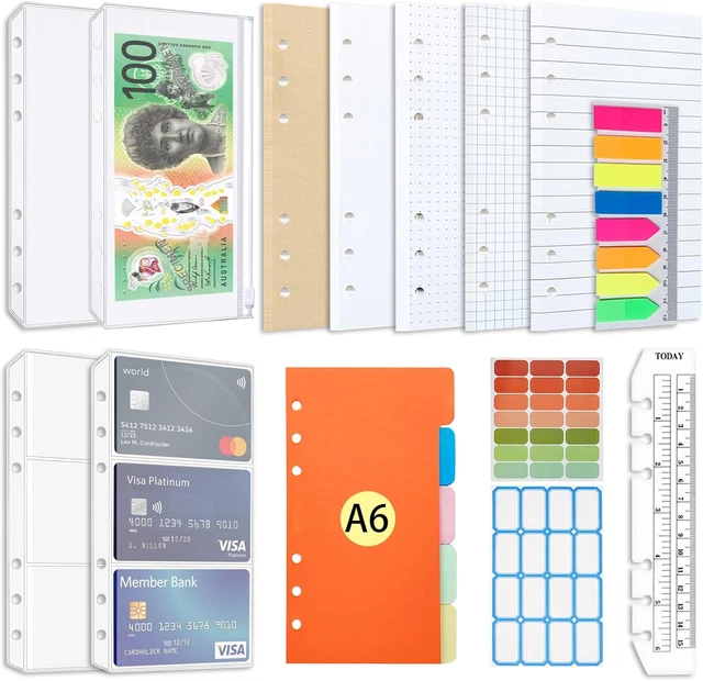 A6 REFILL PAPER Set, A6 Flipchart Paper with 6 Holes and Housekeeping ...