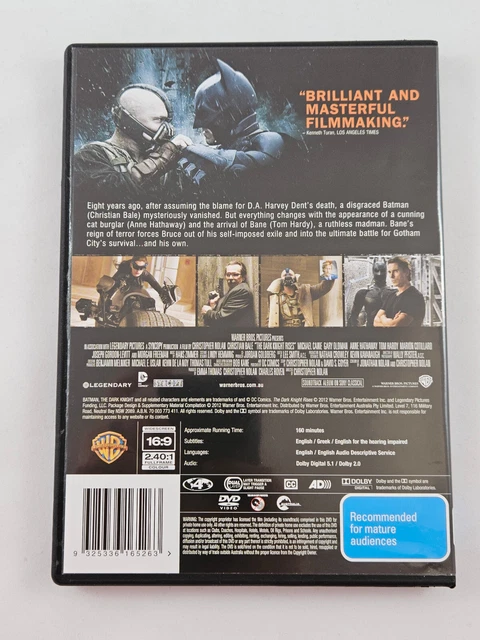 THE DARK KNIGHT Rises DVD (Region 4) VGC Tom Hardy £5.35 - PicClick UK