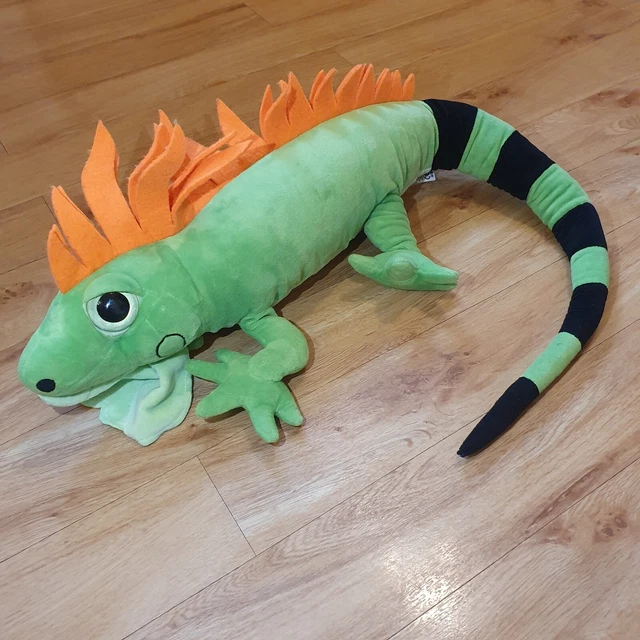LARGE PLUSH GECKO LIZARD Soft Toy Nature Planet Green Orange 41 Inches ...