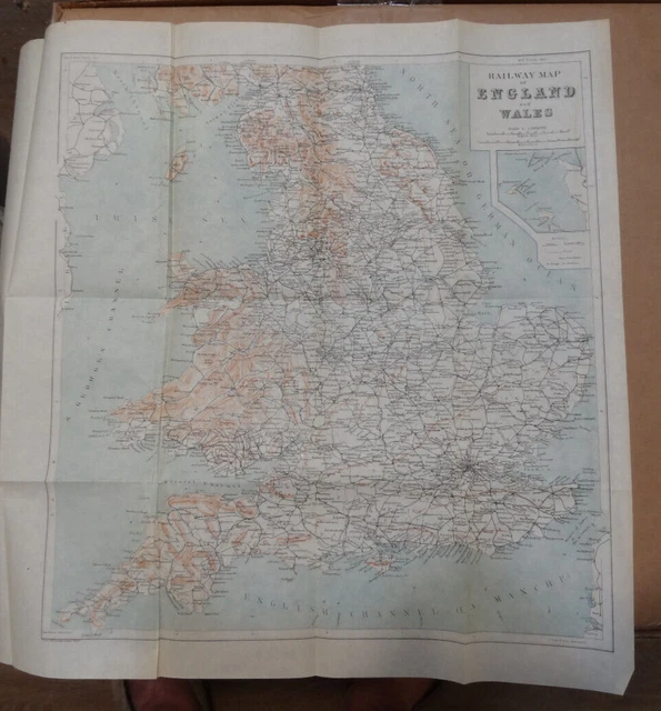 RAILWAY MAP, ENGLAND and Wales 1900 fine condition, 7 bucks £5.25 ...