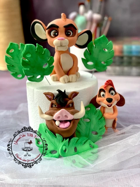 SIMBA LION KING , Pumba & Timon Edible Fondant Birthday Cake Topper Set ...