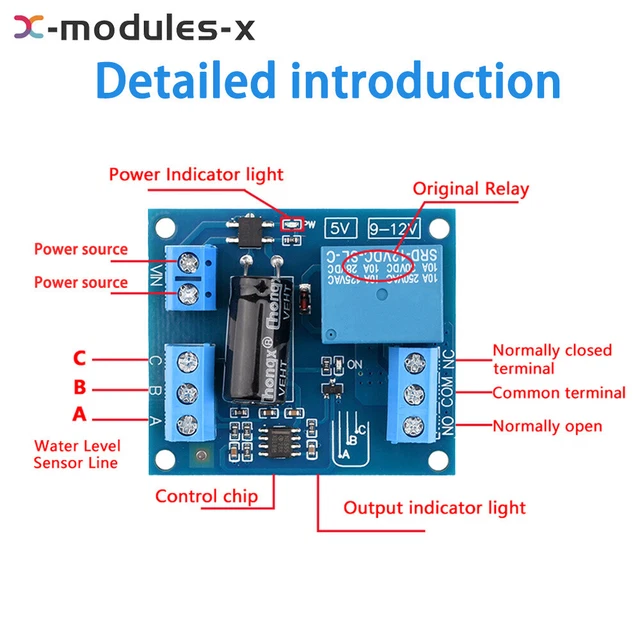 DC12V NE555 AUTOMATIC Water Level Control Module Liquid Sensor Switch ...