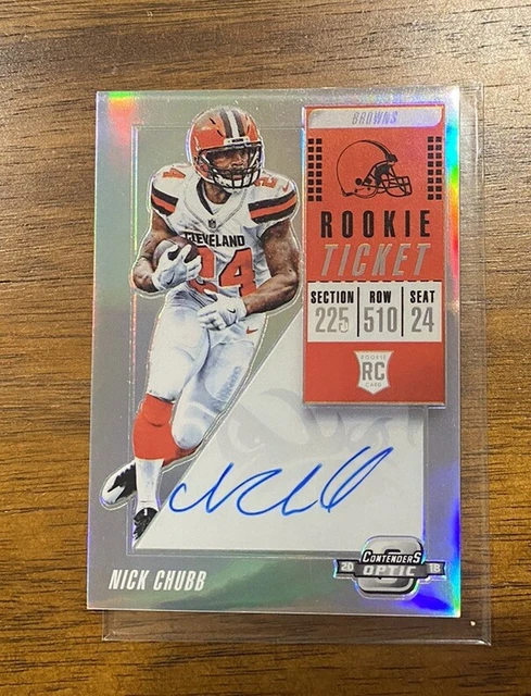 2018 PANINI CONTENDERS billet recrue optique #113 Nick Chubb voiture ...