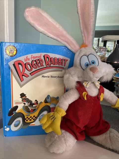 80S WHO FRAMED Roger Rabbit - 30cm plush toy + hardcover book , WALT ...