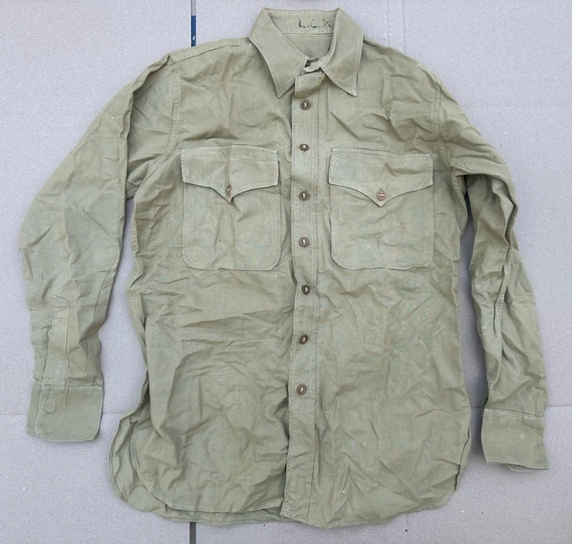 ORIGINAL WWII USMC Khaki Uniform Shirt Size 1 £31.02 - PicClick UK