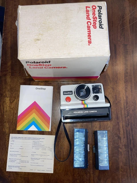 VINTAGE POLAROID SX-70 One Step Rainbow Stripe Instant Film Land Camera w Manual £31.27 ...