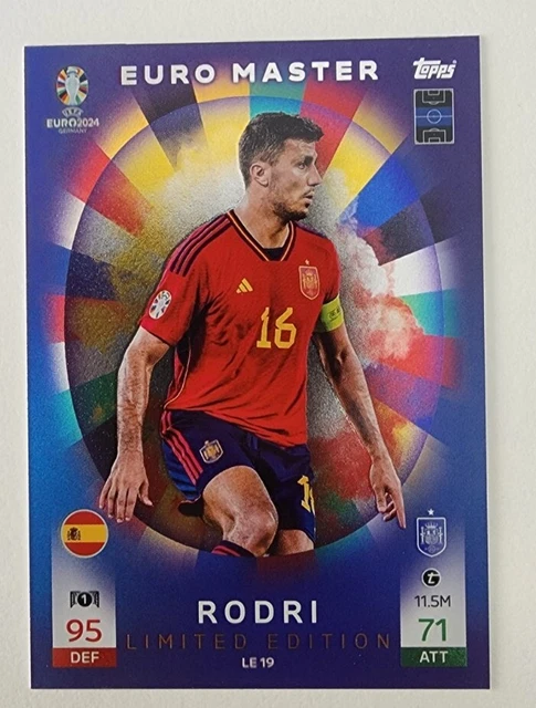 UEFA EURO 2024 Match Attax Rodri Limited Edition LE19 Euro Master Near ... UEFA EURO 2024 Match Attax Rodri Limited Edition LE19 Euro Master Near ...