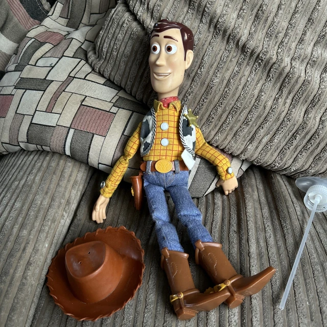 DISNEY PIXAR THINKWAY Toy Story Sheriff Woody Pull String Talking Doll ...