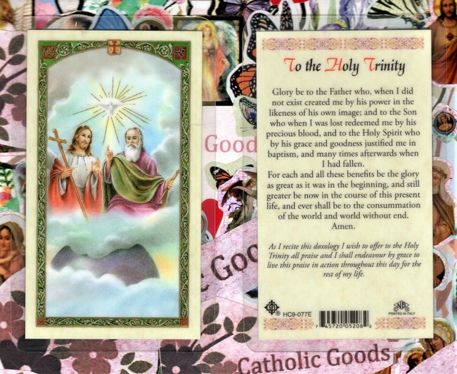 PRAYER TO THE Holy Trinity - Laminated holy Card 077E £1.52 - PicClick UK