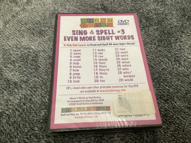 HEIDI SONGS SING & Spell Even More Sight Words Volume 3 DVD VIDEO learn ...