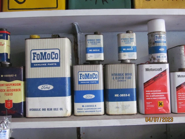VINTAGE 1960s FORD FoMoCo FRONT SUSPENSION ANS SHOCK FLUID QUART CAN £ ...