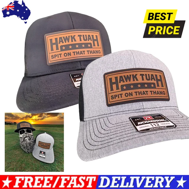 2024 HAWK TUAH Spit On That Thang Viral Leather Patch Hat Patch Gray ...
