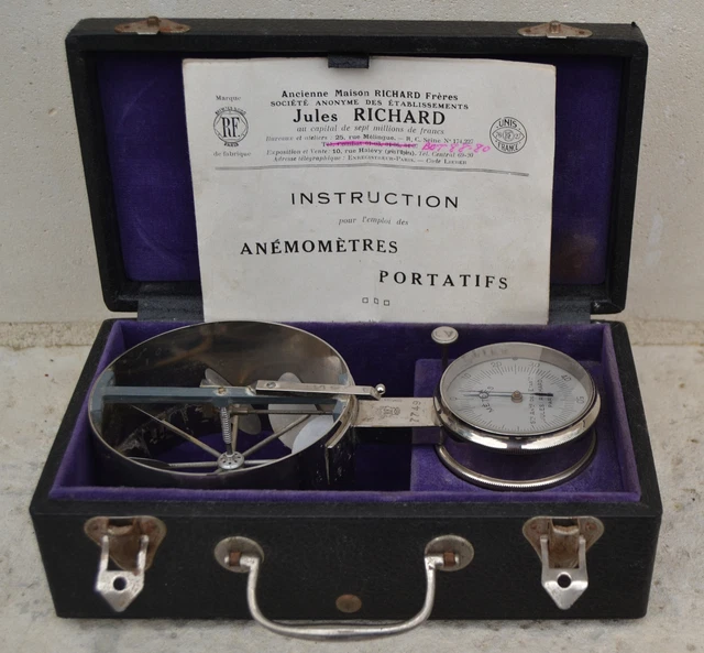 ANÉMOMÈTRE PORTATIF JULES RICHARD appareil de mesure vent 1932 par UNIS ...