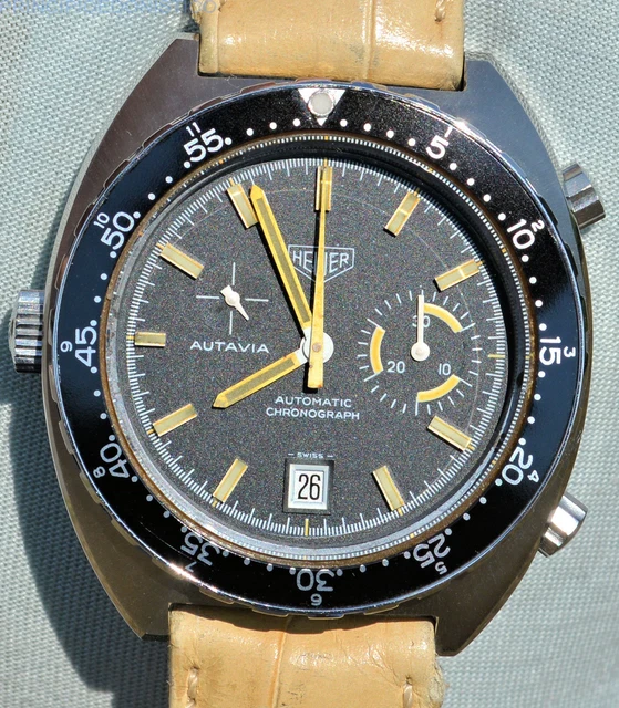 CHRONOGRAPHE HEUER AUTAVIA Automatique Rare Modèle Cal. 15 Ancre Super ...