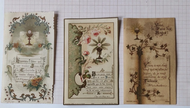 3 ANCIENNES IMAGES Pieuses BOUASSE-LEBEL... Calice\Enluminure ...