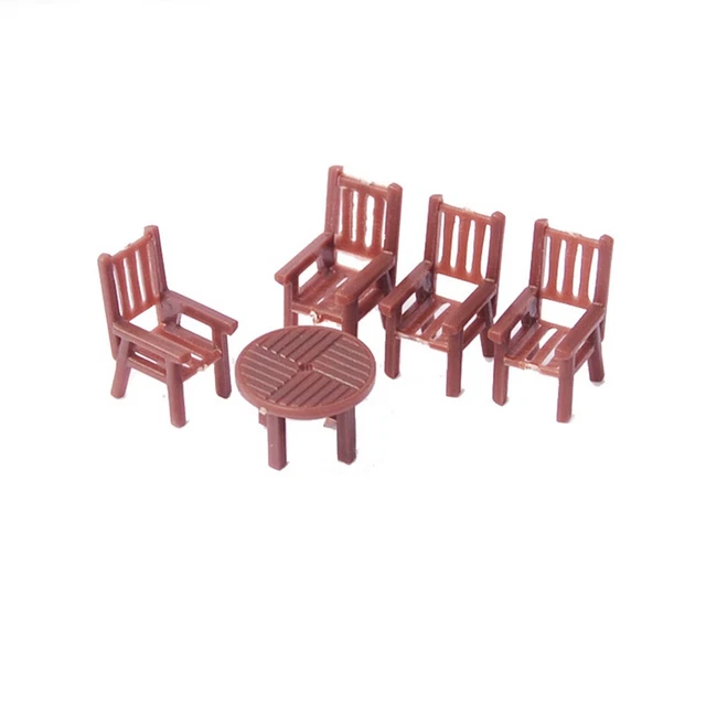 BUILDING MODEL AND Scene Layout Plastic Chair and Table Set for HO ...