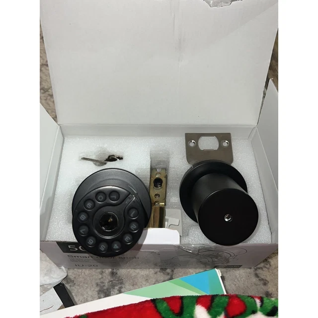 IULOCK CODE DOOR Lock, Electronic Door Knob with Keypad and Key, Auto ...