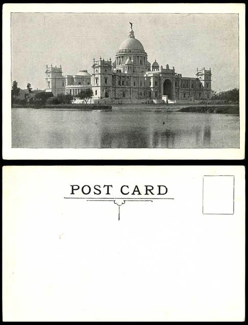 INDIA OLD POSTCARD Victoria Memorial Calcutta Lake or River Scene ...