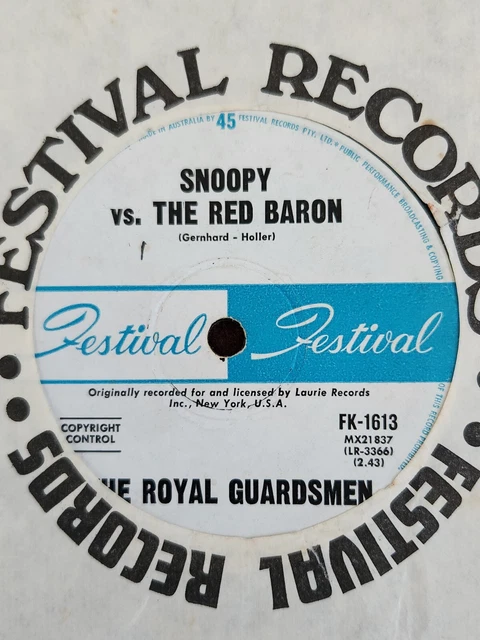 ROYAL GUARDSMEN &SNOOPY vs. The Red Baron" 1967 FESTIVAL Oz 7" 45rpm ...