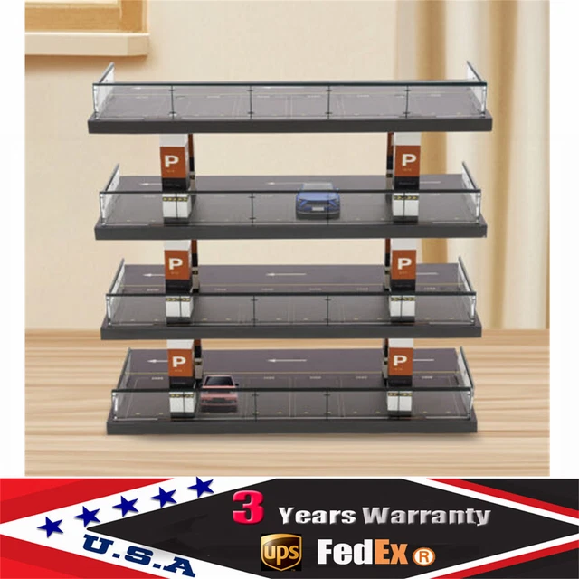 DIORAMA 4-STORY 1/64 Acrylic Garage Model Car Parking Lot Backdrop Car ...