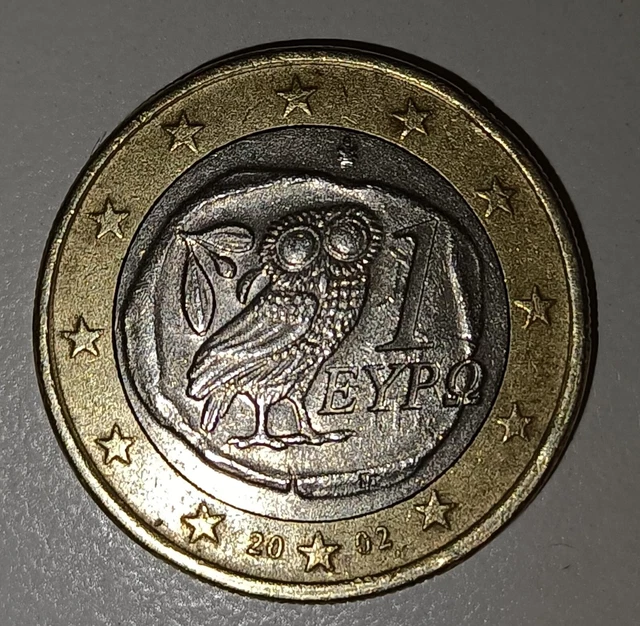 RARE 1 EURO Coin EYPO Greek 2002 - Rare Coin 1 EURO Greek with Owl 2002 ...