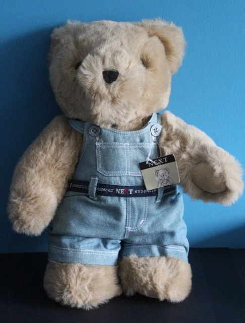 NEXT PLUSH JOINTED Teddy Bear Soft Toy in Dungarees Overalls with Tags ...