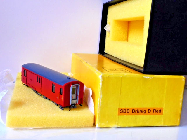 HRF #1791-2 BRUNIG/PTT Z67 Red Postal Baggage Car Swiss Metre gauge (No ...