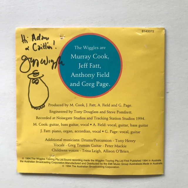 THE WIGGLES YUMMY Yummy CD 1994 ABC For Kids SIGNED Original Cast $49. ...