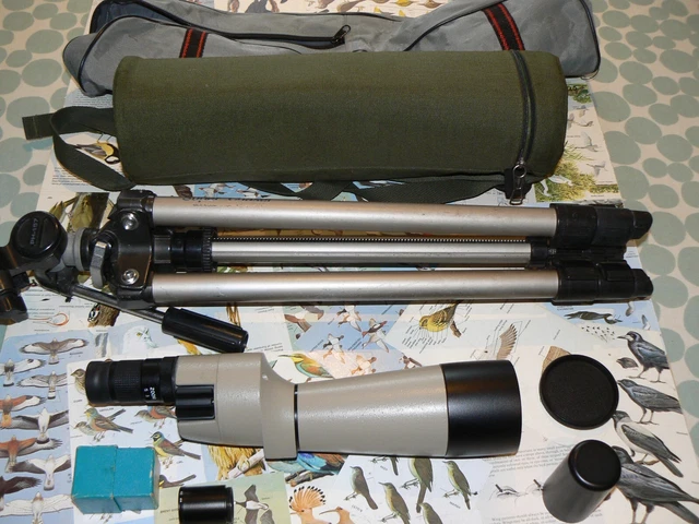 VIKING 60MM SPOTTING SCOPE & ZOOM & 20x EYEPIECES + CASE & VELBON ...