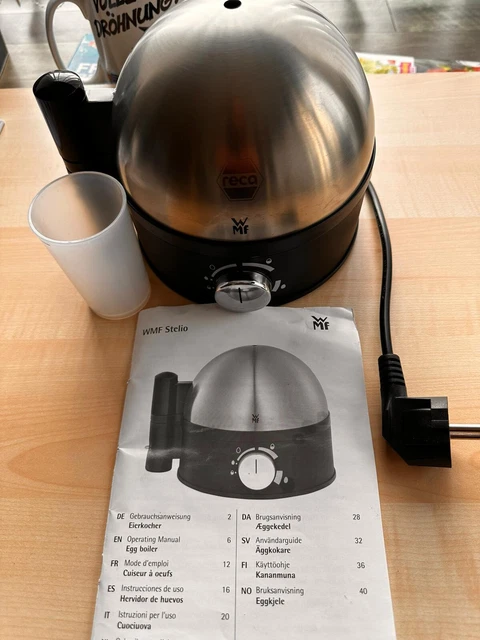 WMF STELIO EIERKOCHER (7 Eier, 380 W, Edelstahlheizschale) Messbecher ...