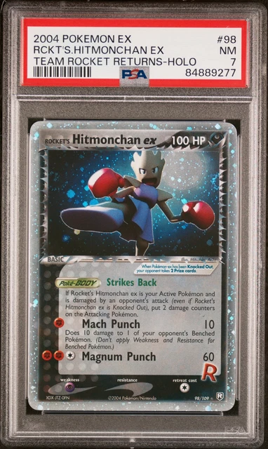 POKEMON PSA 7 Hitmonchan ex ex squadra Rocket Returns TRR 98/109 Swirl ...