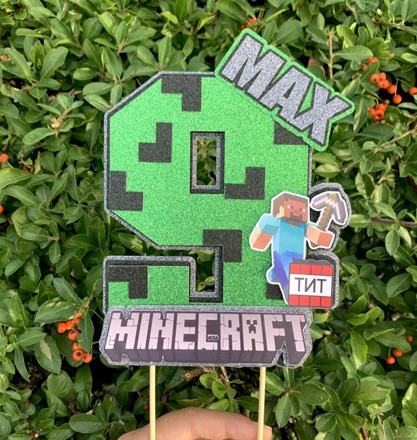 MINECRAFT CAKE TOPPER Minecraft Cake Decoration Personalised Gaming ...