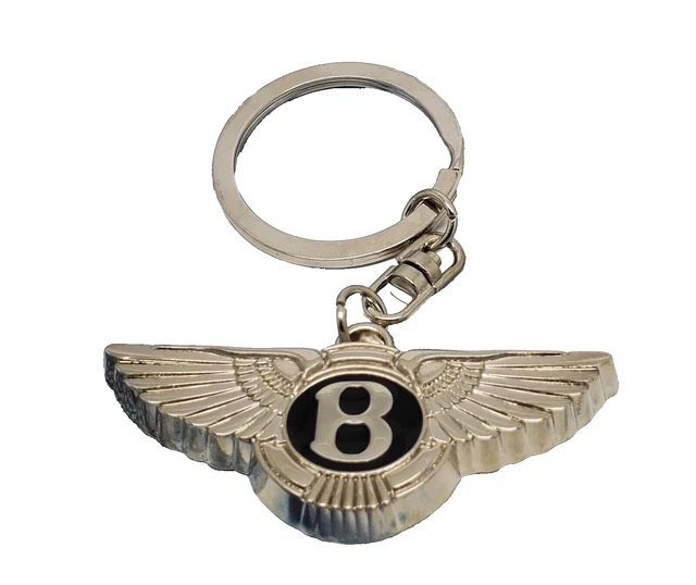 BENTLEY KEYRING BENTLEY Car wings keychain Chrome and Enamel Large size ...