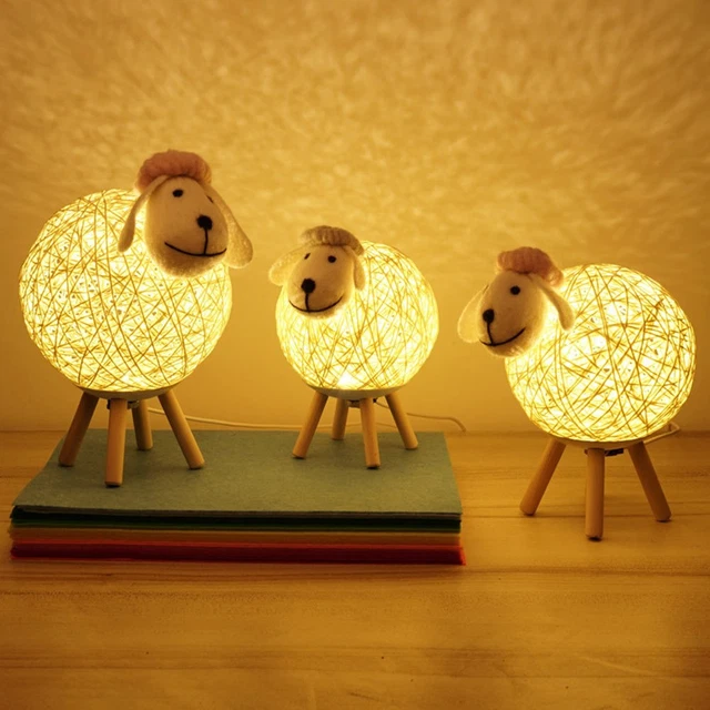 LED DECORATIVE LAMB Night Light Battery Powered for Home Bedroom £19.75 ...