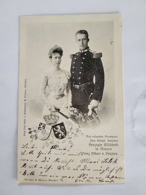 AK ZUR VERMÄHLUNGSFEIER der Herzogin Elisabeth von Bayern mit Prinz Albert Belg EUR 8,00 ...