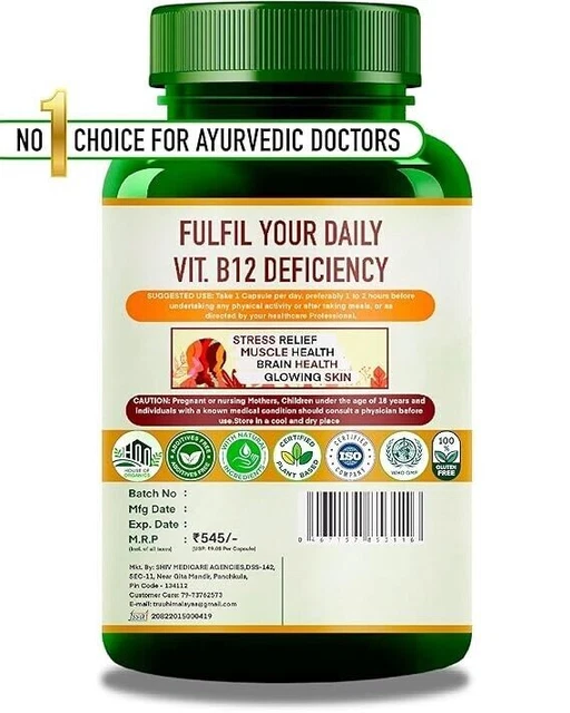 TRUU HIMALAYAS PLANT Based Vitamin B12 Supplement for Men & Women 60 ...