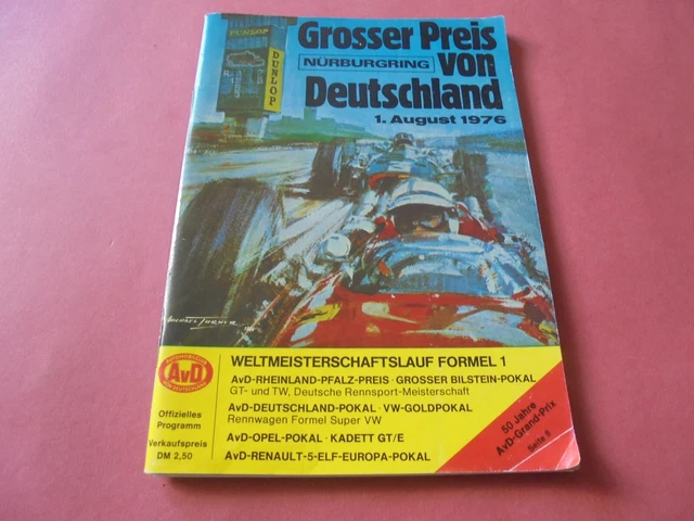 1976 GERMAN GRAND Prix Programme Nurburgring F1 (Formula 1) Niki Lauda ...