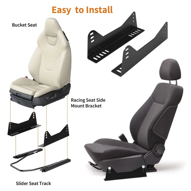 RACE SEAT SIDE Mount Brackets Heavy Duty L Shape Side Mounting Bracket ...