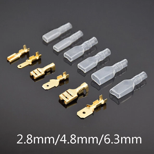 50 PAIRS WIRE Connectors Kit Crimp Female/Male Spade Terminals Set for ...