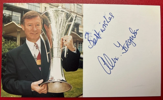 SIGNED SIR ALEX Ferguson Official Club Photo Card Manchester United ...