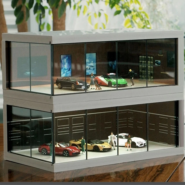 1:64 PARKING LOT Display Case Built in LED Light Collectible Display ...
